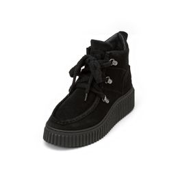 Marc O'Polo MARC O'POLO Damen Stiefelette "mit markanter Rillen-Plateausohle", Gr. 36, schwarz, Obermaterial: 100% Leder (Rind), unifarben, Schuhe