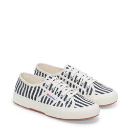 Superga Damen Sneaker "2750 STRIPES PRINT", Gr. 36, wei&szlig;, Textil, Schuhe