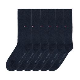 Tommy Hilfiger Damen Socken "TH MEN SOCK 6P ECOM", Gr. 47, blau, Baumwollmischung, Socken, Gek&auml;mmte Baumwolle, atmungsaktiv, druckfreier Bund