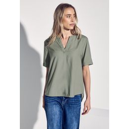 Street One Damen Shirtbluse, gr&uuml;n, Gr. 34, unifarben, Stoff, 100% Viskose, Blusen, aus softer Viskose
