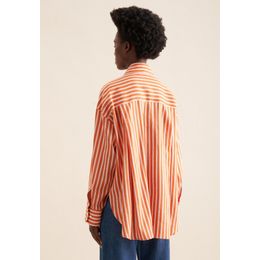 Seidensticker Damen Longbluse "Schwarze Rose", orange, Gr. 38, gestreift, 100% Leinen, Blusen, 1/1 Kragen Streifen
