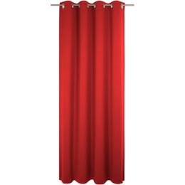 Vorhang WIRTH, B:130cm H:145cm, rot, Jacquard, Baumwolle, Polyester, Wohnzimmer, Gardinen, "Newbury"