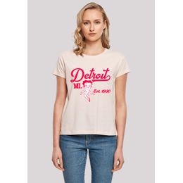 T-Shirt F4NT4STIC "Betty Boop Detroit MI. Est 1930", Damen, Gr. L, pink, Obermaterial: 100% Baumwolle, oversize, Rundhals, ohne B&uuml;ndchen, Shirts T-Shirt, Premium Qualit&auml;t