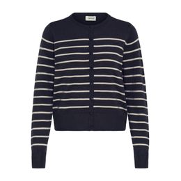 oxmo Damen Strickjacke "Strickjacke OXKeana", blau, Gr. S, Obermaterial: 50% Viskose CV. 28% Polyester PES. 22% Nylon NY., Strickjacken