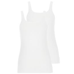 LISCA Damen Achseltop "2er Pack Damen Tr&auml;gerhemd Emma", Gr. XL, wei&szlig;, Obermaterial: 45% Baumwolle CO. 45% Modal CMD. 10% Elasthan EL., Unterhemden