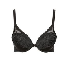 LISCA Damen Push-up-BH "Push up BH Evelyn", Gr. 85, schwarz, Spitze, Obermaterial: 82% Polyamid PA. 18% Elasthan EL., BHs