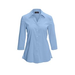 GOLDNER Damen Hemdbluse "Stretchbequeme Bluse mit Baumwolle", blau, Gr. 48, Obermaterial: 65% Baumwolle CO. 31% Polyamid PA. 4% Elasthan EL., Blusen