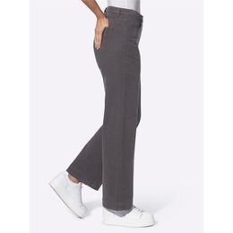 Inspirationen Damen Cordhose, grau, Gr. 40, unifarben, 98% Baumwolle, 2% Elasthan, Hosen