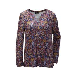 GOLDNER Damen Kurzarmbluse "Elegantes Blusenshirt mit V-Ausschnitt", blau, Gr. 40, Obermaterial: 95% Polyester PES. 5% Elasthan EL., Blusen