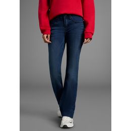 Arizona Damen Bootcut-Jeans "Shaping", blau, Basic, Gr. 17, Denim/Jeans, Obermaterial: 79% Baumwolle, 19% Polyester, 2% Elasthan, Jeans, bootcut,