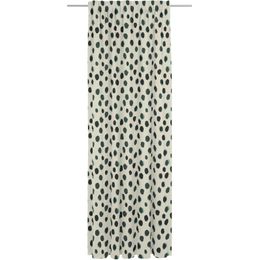 Vorhang Adam, B:142cm H:175cm, gr&uuml;n, Jacquard, Baumwolle, Leinen, Wohnzimmer, Gardinen, "Dots", aus Leinen und Bio-Baumwolle