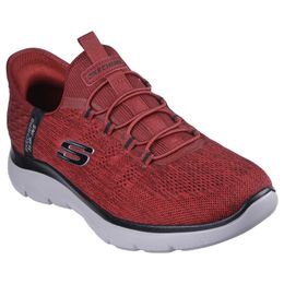 Skechers Herren Slip-On Sneaker "SUMMITS-KEY PACE", Gr. 42, rot, Textil, Schuhe, Slipper, Freizeitschuh, Halbschuh in veganer Verarbeitung
