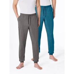 w&auml;schepur W&Auml;SCHEPUR Herren Schlafhose, Gr. 52, grau, 100% Baumwolle, unifarben, Hosen