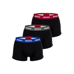 Hugo Herren Boxershorts "Boxershort Trunk Triplet 3er Pack", Gr. L, schwarz, Obermaterial: 95% Baumwolle CO. 5% Elasthan EL., Unterhosen