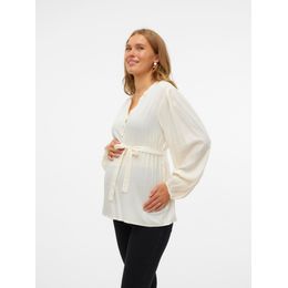 MAMALICIOUS Damen Umstandsshirt "MLMERCY LIA L/S WO TOP 2F NOOS", beige, Gr. S, unifarben, Web, Obermaterial: 100% Viskose, Shirts