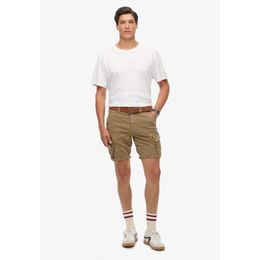 Superdry Damen Cargobermudas "CORE CARGO SHORT", gr&uuml;n, Gr. 38, unifarben, Web, Obermaterial: 97% Baumwolle, 3% Elasthan, Hosen