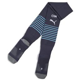 Puma Herren Fu&szlig;ball Stutzenstr&uuml;mpfe "Olympique de Marseille 25/26 Socken Herren", Gr. 42, blau, 36% Polyester, 28% Baumwolle, 33% Polyamid, 3%