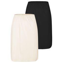 Nina von C. Damen Unterrock "2er Pack Halbrock L&auml;nge 60 cm Elegance", Gr. 36champagner schwarz, Obermaterial: 81% Viskose CV. 19% Polyester PES.,