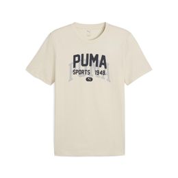 Puma Damen T-Shirt "Graphic Varsity T-Shirt Herren", wei&szlig;, Gr. XXL, bedruckt, Obermaterial: 100% Baumwolle; Rippe: 80% Baumwolle, 20% Polyester,