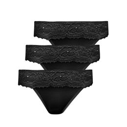 Nina von C. Damen Jazz-Pants Slips "3er Pack Damen Jazzpant Millefleurs", Gr. 38, schwarz, Spitze, Obermaterial: 52% Viskose CV. 40% Modal CMD. 8%