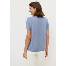 Cecil Damen T-Shirt, blau, Gr. XL, unifarben, Stoff, 50% Modal, 50% Baumwolle, Shirts, aus elastischem Materialmix