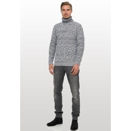 Rusty Neal Herren Strickpullover, grau, Gr. XXXL, unifarben, 70% Polyacryl, 30% Baumwolle, Pullover, mit angesagtem Karo-Design