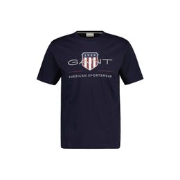 Gant Herren T-Shirt "T-Shirt REG ARCHIVE SHIELD 1er Pack", blau, Gr. 4XL, Obermaterial: 100% Baumwolle CO., Shirts