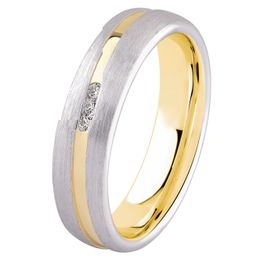 DOOSTI Damen Trauring "Schmuck Geschenk Silber 925 Trauring Ehering Partnerring LIEBE", 52,mit Zirkonia, Silber 925 (Sterlingsilber), 5mm, gold,