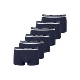 Herren Boxershorts "Boxershort 6er Pack", uncover by Schiesser, Gr. XXL, blau, Obermaterial: 95% Baumwolle CO. 5% Elasthan EL., Unterhosen