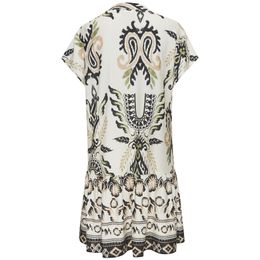 Buffalo Damen Blusenkleid "mit Alloverprint und Volant am Saum", gr&uuml;n, Gr. 42, bedruckt, Web, Obermaterial: 100% Viskose, Kleider, lockeres