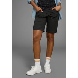 Kangaroos Damen Bermudas, schwarz, Gr. 50, unifarben, Web, Obermaterial: 100% Baumwolle, Hosen, krempelbar