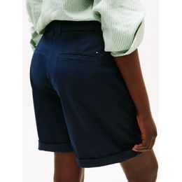 Damen Shorts "CRV CO BLEND GMD CHINO SHORT", blau, Gr. 46, Tommy Hilfiger Curve, unifarben, Web, Obermaterial: 65% Baumwolle, 33% Lyocell, 2%