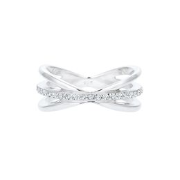 Elli Premium Damen Fingerring "Wickelring Blogger Kristalle 925 Silber", 58mm,mit Steinen, Silber 925 (Sterlingsilber), 2mm, silber, Silber 925
