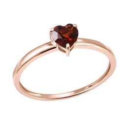 Firetti Damen Fingerring "Schmuck Geschenk Gold 375 Damenring Ring Beisteckring Herz", 58, Ros&eacute;gold 375, 1,6mmros&eacute;goldfarben, dunkelrot, Ros&eacute;gold