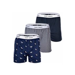 Happy Shorts Herren Webboxer "Web-Boxershorts 3er Pack", Gr. XL, bunt, Obermaterial: 100% Baumwolle CO., Unterhosen