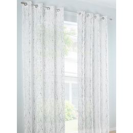 Gardine HEINE HOME, B:140cm H:145cm, silber, Polyester, Gardinen