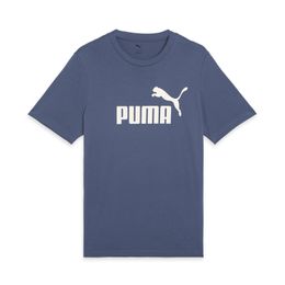 Puma Herren T-Shirt "ESS No. 1 Logo T-Shirt Herren", blau, Gr. M, clean, Obermaterial: 100% Baumwolle; Rippe: 20% Polyester, 80% Baumwolle, Shirts