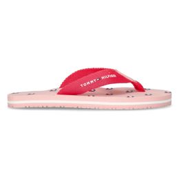 Tommy Hilfiger Kinder Zehentrenner, Gr. 35, rosa, Polyester, gemustert, Schuhe, Slides, Sommerschuh zum Schlupfen