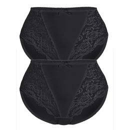Sassa Mode SASSA Damen Miederslip "2er Pack Miederslip CLASSIC LACE", Gr. 42, schwarz, Obermaterial: 85% Polyamid PA. 15% Elasthan EL., Unterhosen