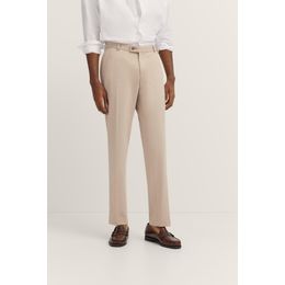 Bugatti Herren Anzughose, beige, Gr. 28, unifarben, 66% Polyester, 21% Viskose, 10% Polyamid, 3% Elasthan, Hosen, mit Stretch & B&uuml;gelfalte
