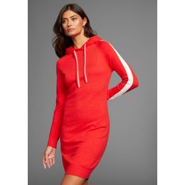 Laura Scott Damen Strickkleid, rot, Gr. 44, kontrastfarbene Details, unifarben, unifarben mit Farbeins&auml;tzen, Strick, Obermaterial: 50% Viskose, 26%