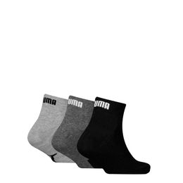 Puma M&auml;dchen Kurzsocken "Puma KIDS BWT QUARTER 3P", Gr. 27, schwarz, Obermaterial: 68% Baumwolle, 15% Polyamid, 15% Polyester, 2% Elasthan,