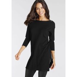 Laura Scott Damen Strickpullover, schwarz, Gr. 38, unifarben, Feinstrick, Obermaterial: 70% Viskose, 30% Polyamid, Pullover, mit 3/4 &Auml;rmeln und