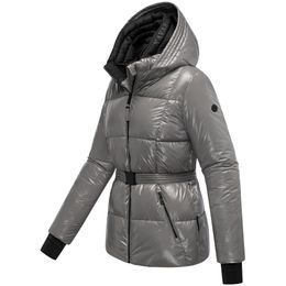 Navahoo Damen Steppjacke "Eisglanz 14"grau, Gr. M, Obermaterial: 100% Nylon; Innenfutter: 100% Polyester; Wattierung: 100% Polyester; &Auml;rmelfutter: