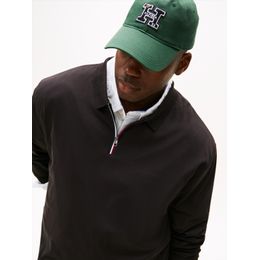 Tommy Hilfiger Big & Tall Herren Langarm-Poloshirt "ZIP INTERLOCK POLO", schwarz, Gr. 4XL, TOMMY HILFIGER BIG & TALL, Jersey, Obermaterial: 100% Baumwolle, Shirts, Gro&szlig;e Gr&ouml;&szlig;en