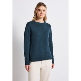 Street One Damen Strickpullover, blau, Gr. 38, unifarben, Web, 60% Baumwolle, 40% Polyacryl, Pullover, im soften Baumwoll-Mix