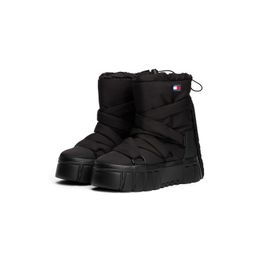 Tommy Jeans Damen Snowboots "TJW CHUNKY SNOW BOOT NYLON", Gr. 36, schwarz, Textil, unifarben, Schuhe, Plateau, Winterboots, Schneeschuh mit