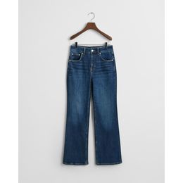 Gant Damen Schlagjeans "SLIM FLARE JEANS", blau, Gr. 31, Denim/Jeans, Obermaterial: 95% Baumwolle, 3% Elastomultiester, 2% Elasthan, Jeans
