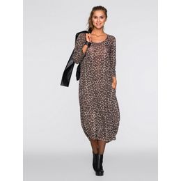 Damen Jerseykleid "Kleid", beige, Gr. 38, gemustert, Jersey, 95% Polyester, 5% Elasthan, Kleider