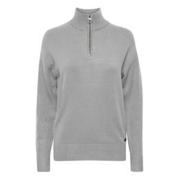 oxmo Damen Troyer "Troyer OXRita", grau, Gr. S, Obermaterial: 50% Viskose CV. 27% Nylon NY. 23% Polyester PES., Pullover